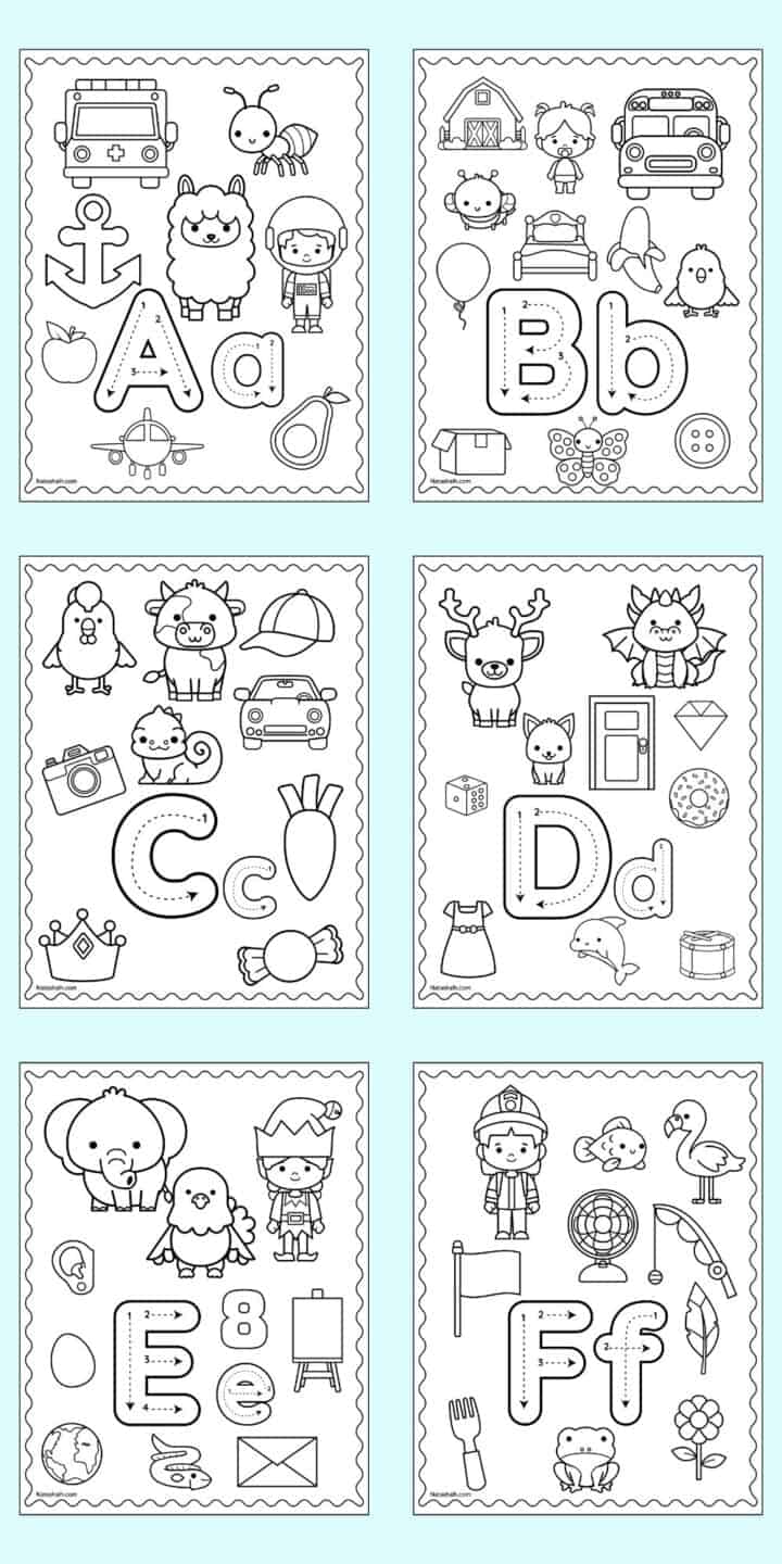 Free Printable Alphabet Coloring Book A-Z - The Artisan Life