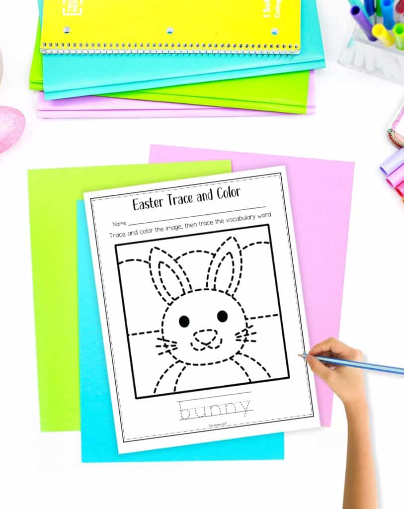 Free Printable Easter Trace & Color Worksheets - The Artisan Life