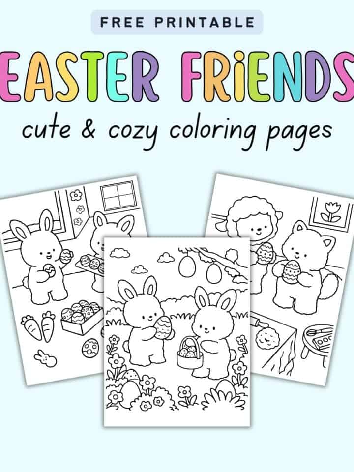 Cute & Cozy Easter Coloring Pages for Kids - The Artisan Life