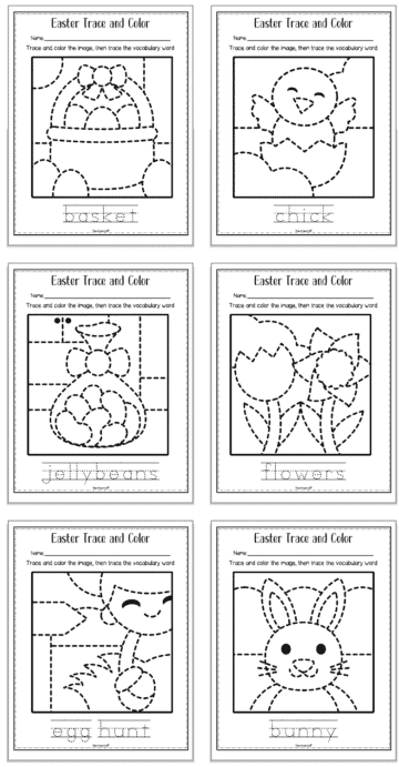 Free Printable Easter Trace & Color Worksheets - The Artisan Life