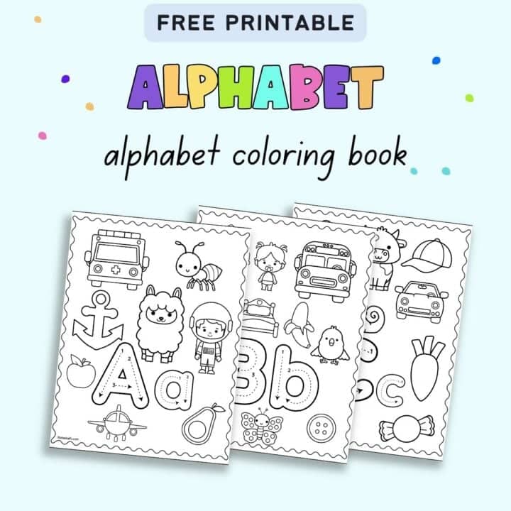 Free Printable Alphabet Coloring Book A-Z - The Artisan Life