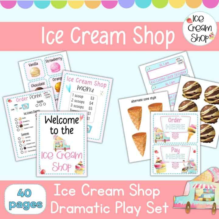 Ice Cream Shop Dramatic Play Free Printables - The Artisan Life