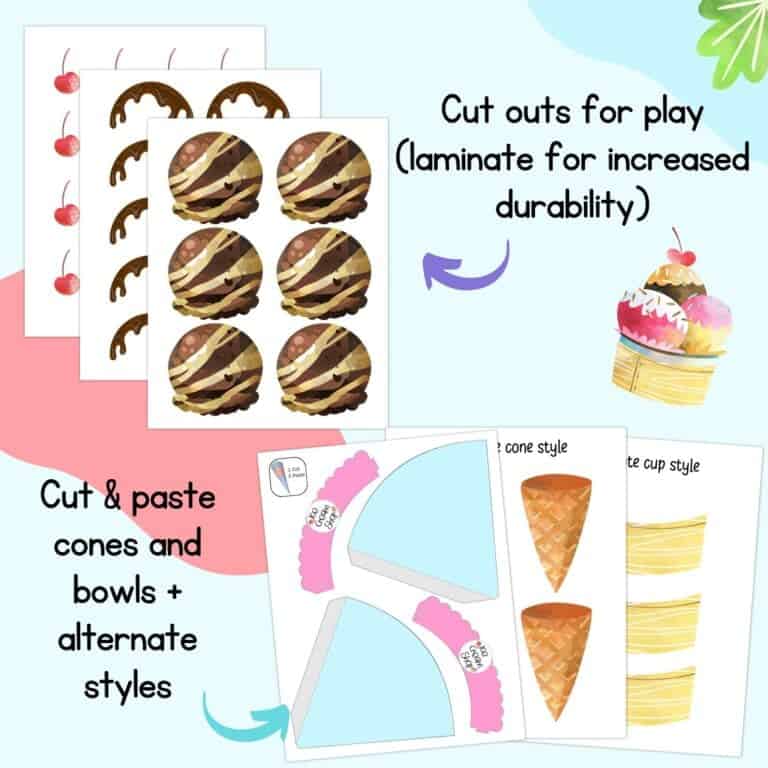 Ice Cream Shop Dramatic Play Free Printables - The Artisan Life