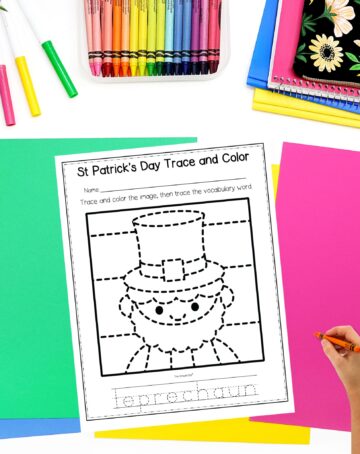 Free Printable St Patrick's Day Trace & Color - The Artisan Life