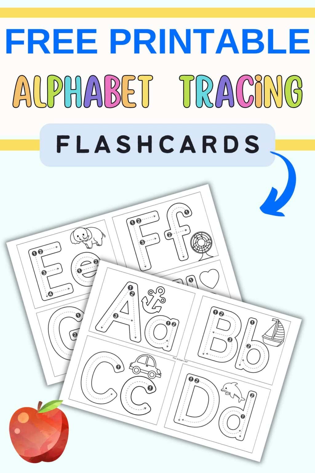 Free Printable Alphabet Tracing Cards - The Artisan Life