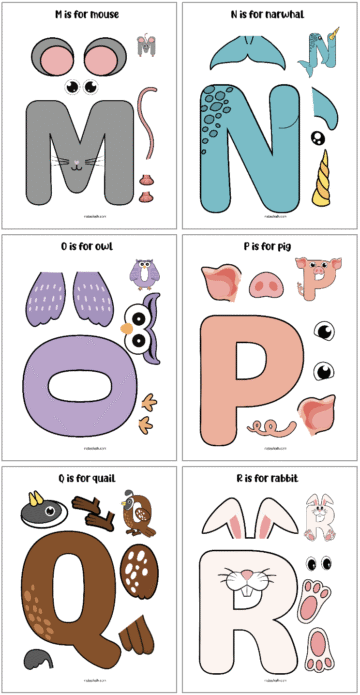 Free Printable Animal Alphabet Crafts A-Z - The Artisan Life