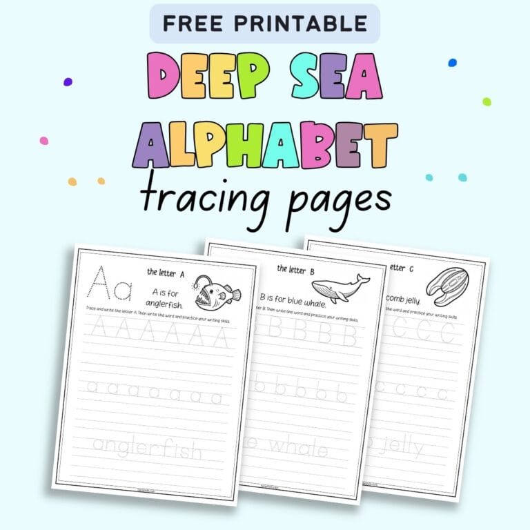Deep Sea Alphabet Tracing Pages - The Artisan Life