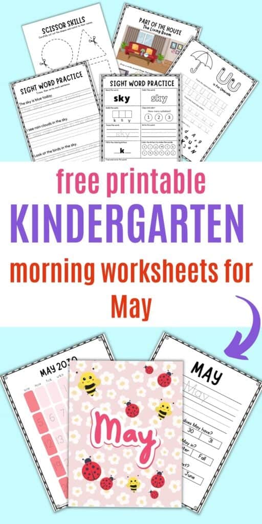 May Kindergarten Morning Worksheets - The Artisan Life