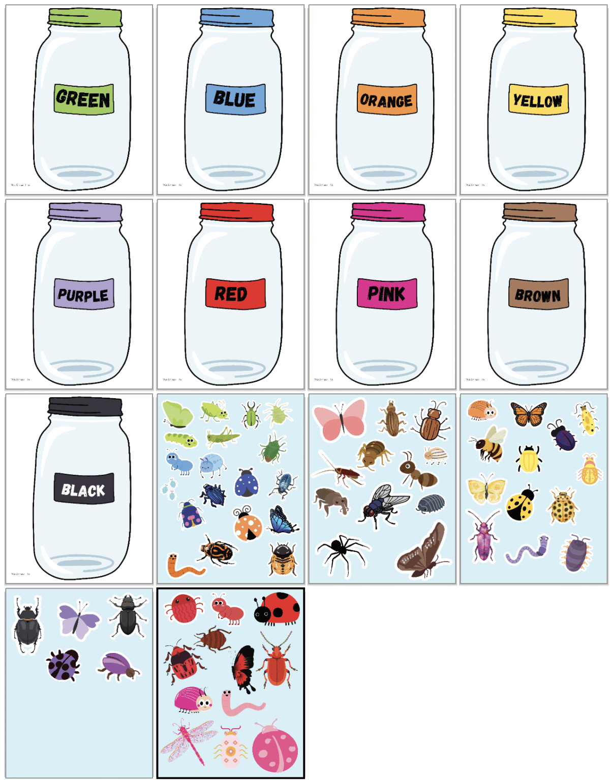Garden Critters Color Matching Jars for Spring - The Artisan Life