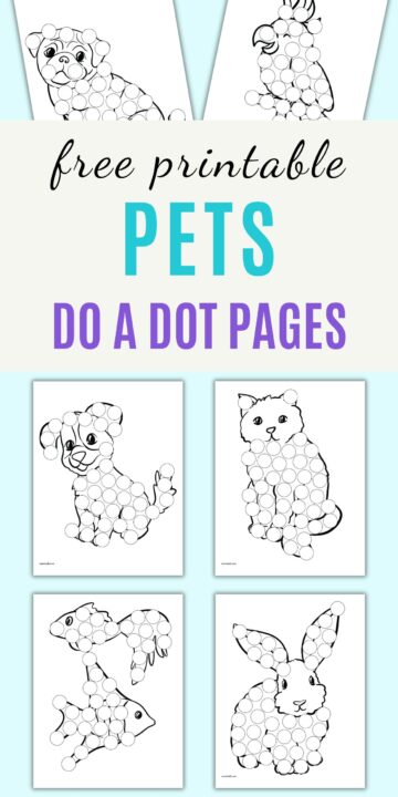 Pet Themed Dot Marker Coloring Pages - The Artisan Life