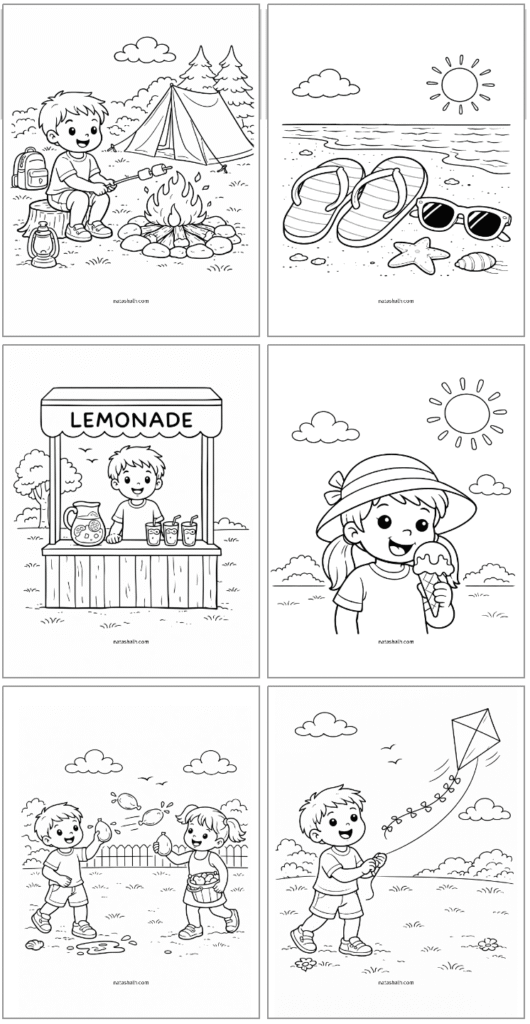 Free Printable Summer Fun Coloring Pages - The Artisan Life