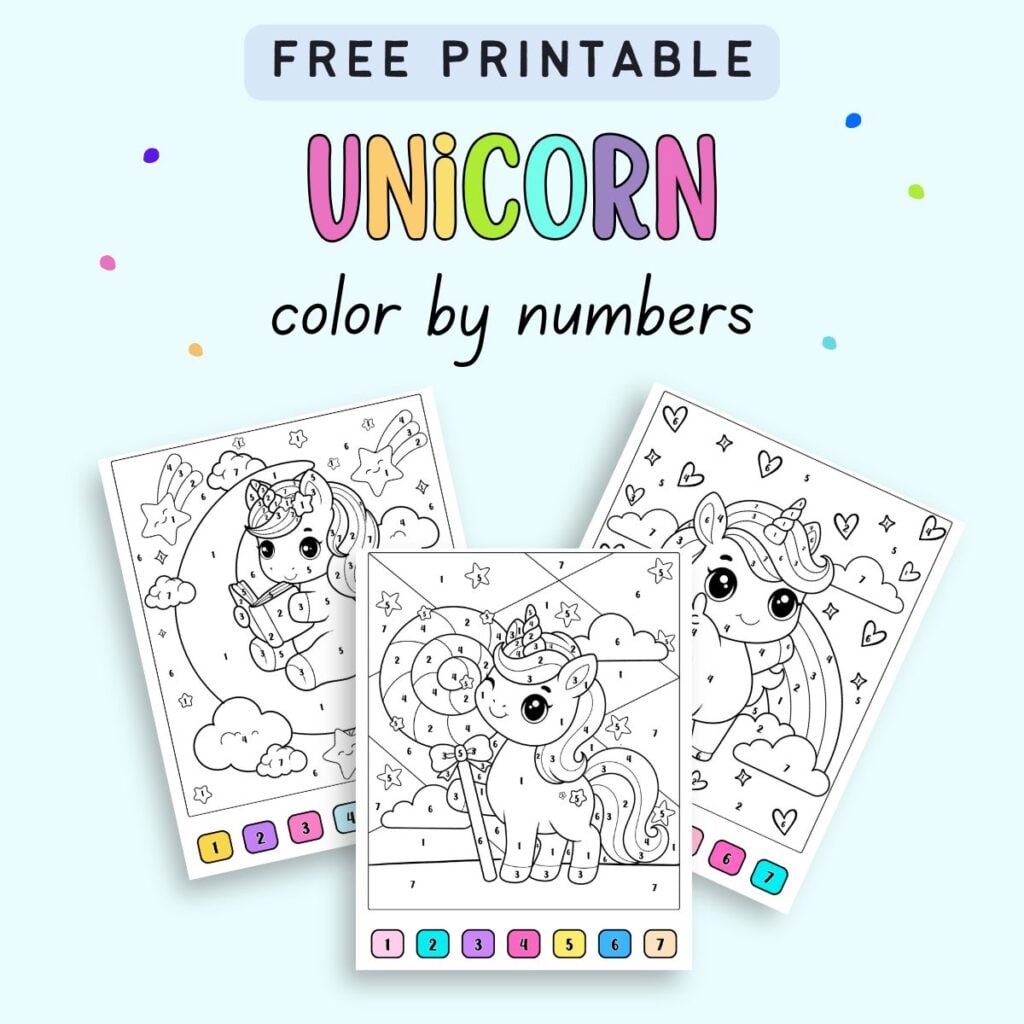Unicorn Color by Numbers - The Artisan Life
