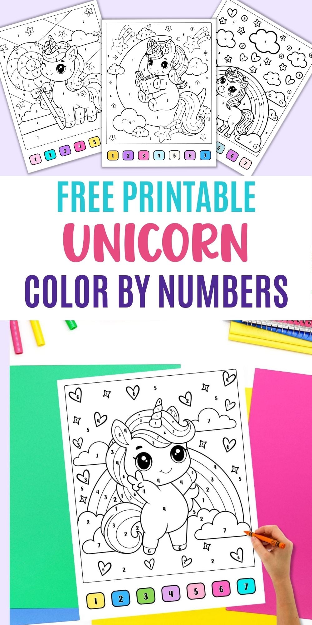 Unicorn Color by Numbers - The Artisan Life